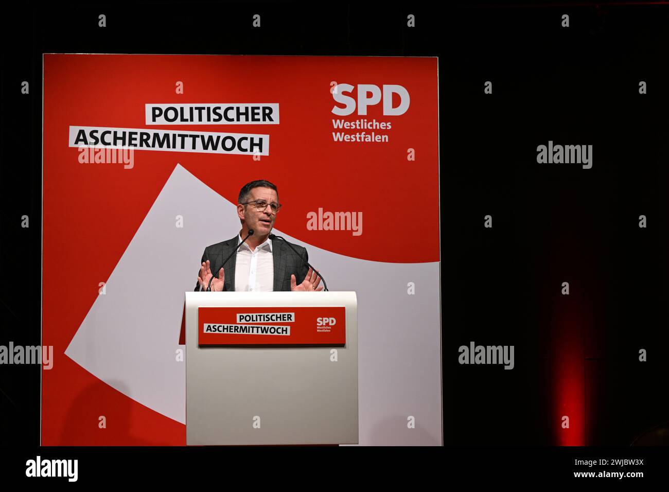 Schwerte, Germany. 14th Feb, 2024. Marc Herter, Chairman of the SPD ...