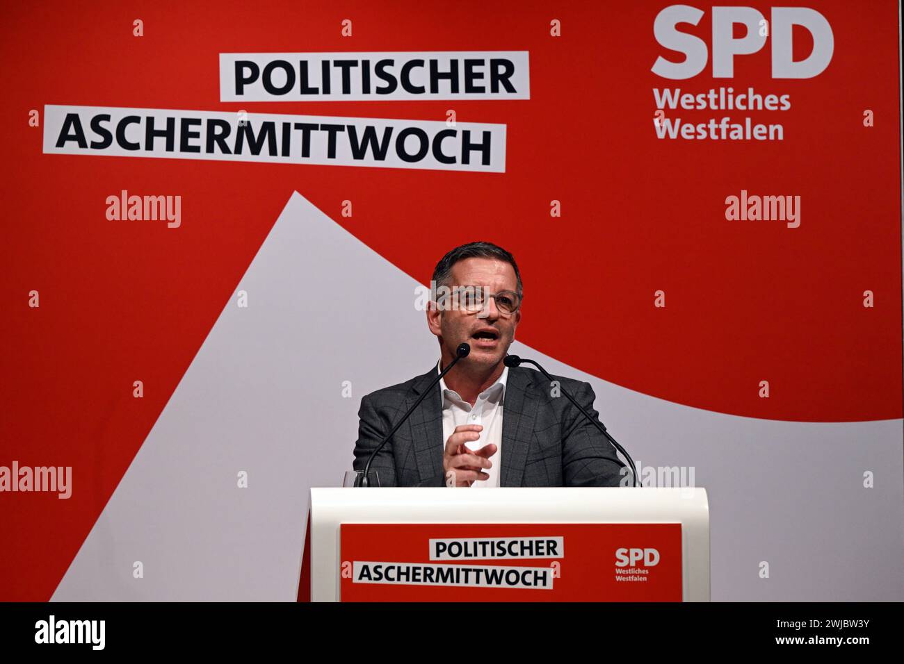 Schwerte, Germany. 14th Feb, 2024. Marc Herter, Chairman of the SPD ...