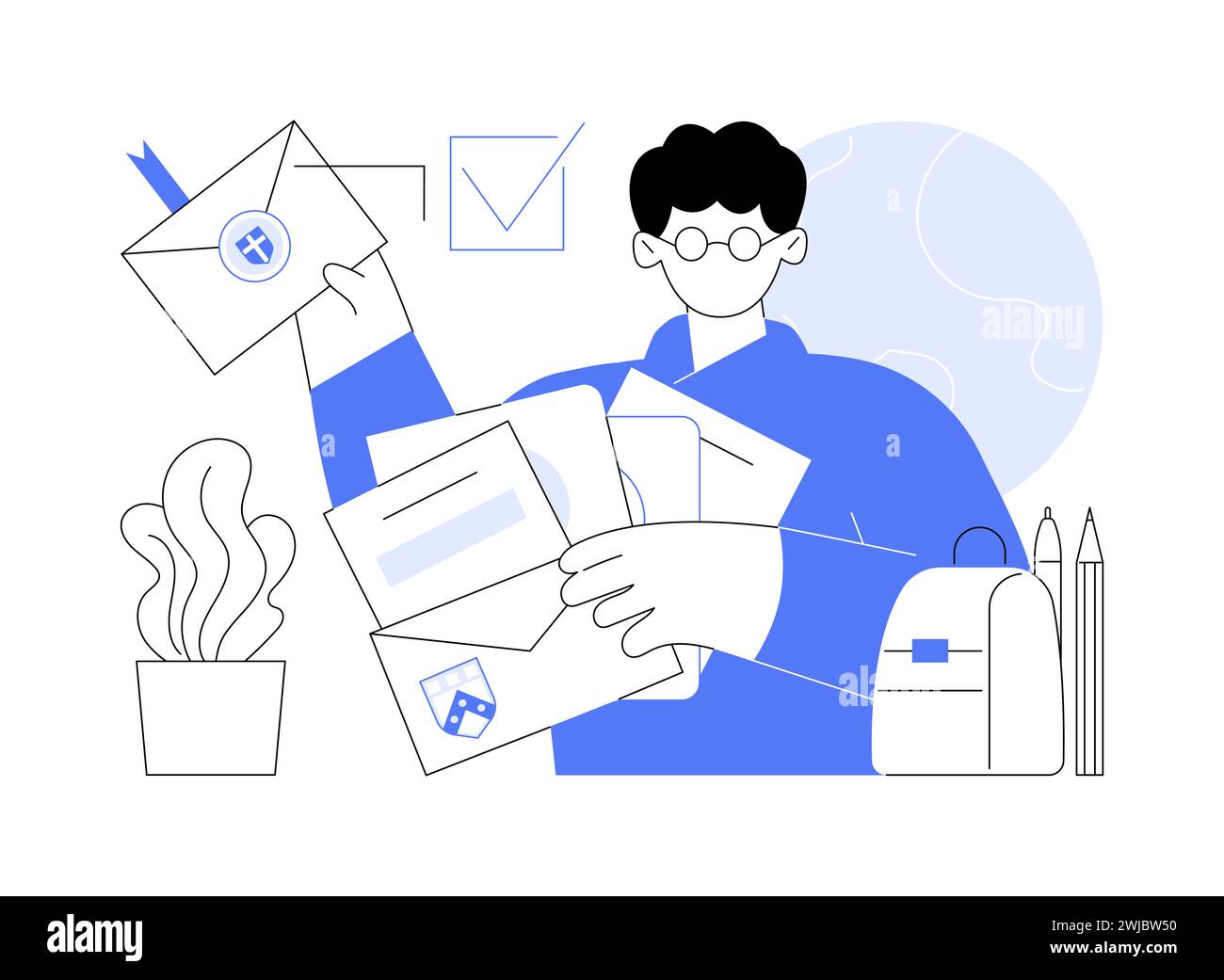 Accepted to several colleges isolated cartoon vector illustrations ...