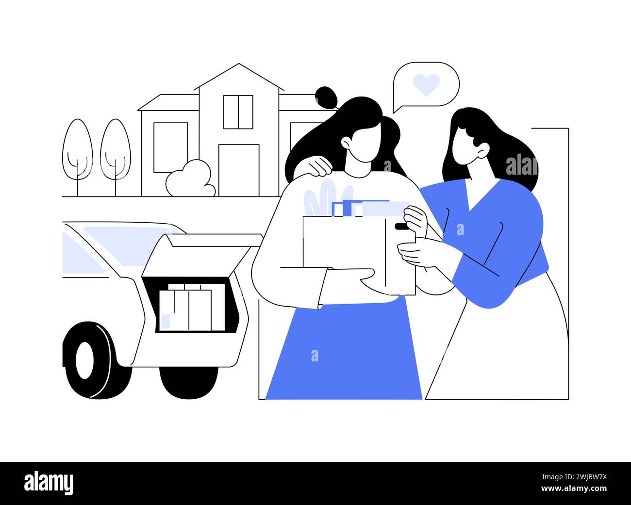 Saying goodbye to parents isolated cartoon vector illustrations Stock ...