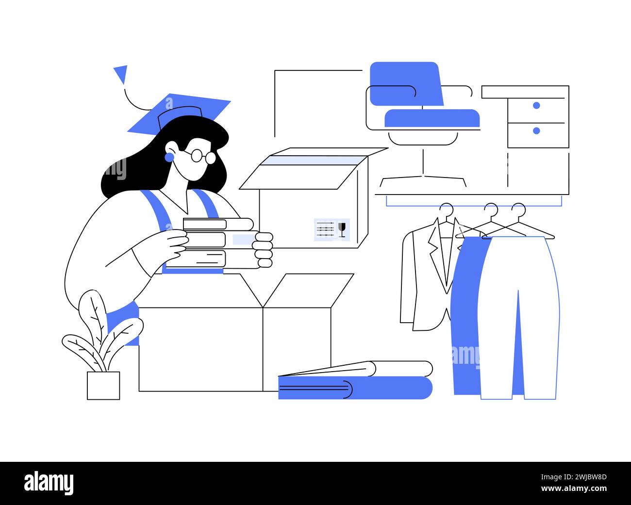 Unpacking things isolated cartoon vector illustrations Stock Vector ...