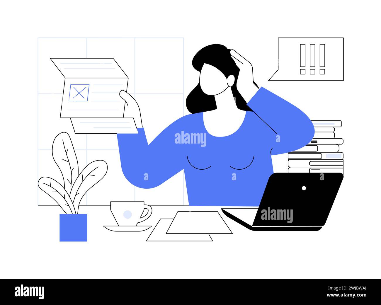 Getting rejection letter isolated cartoon vector illustrations Stock ...