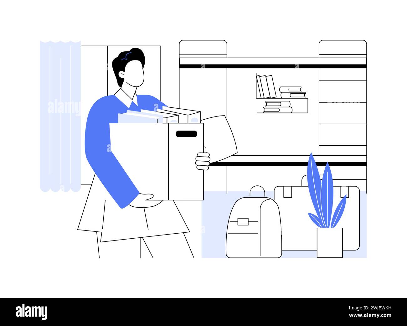 Arriving at campus isolated cartoon vector illustrations Stock Vector ...