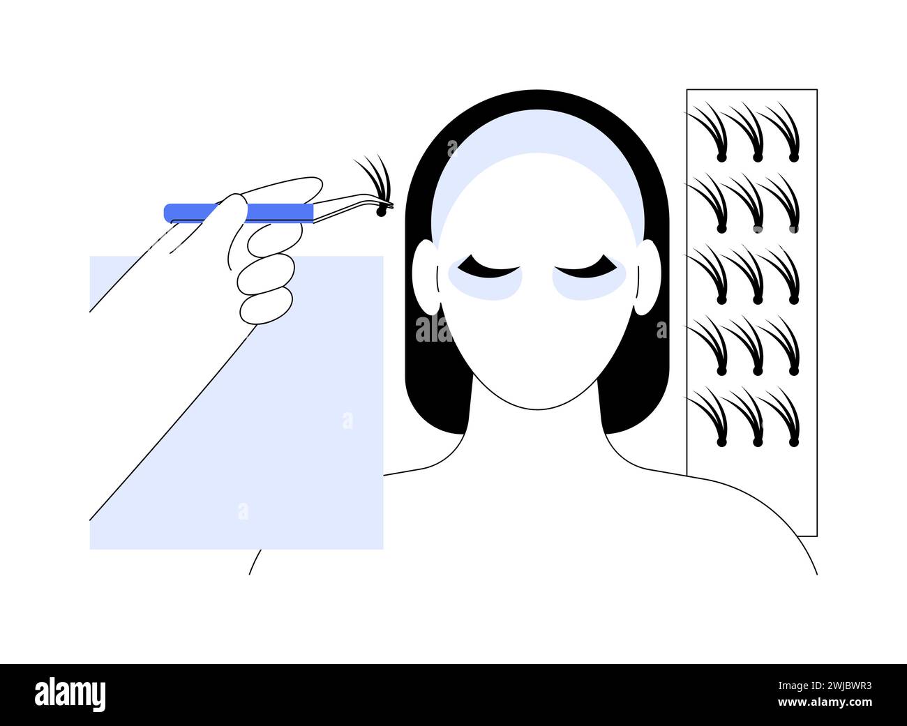 Eyelash extension isolated cartoon vector illustrations Stock Vector ...