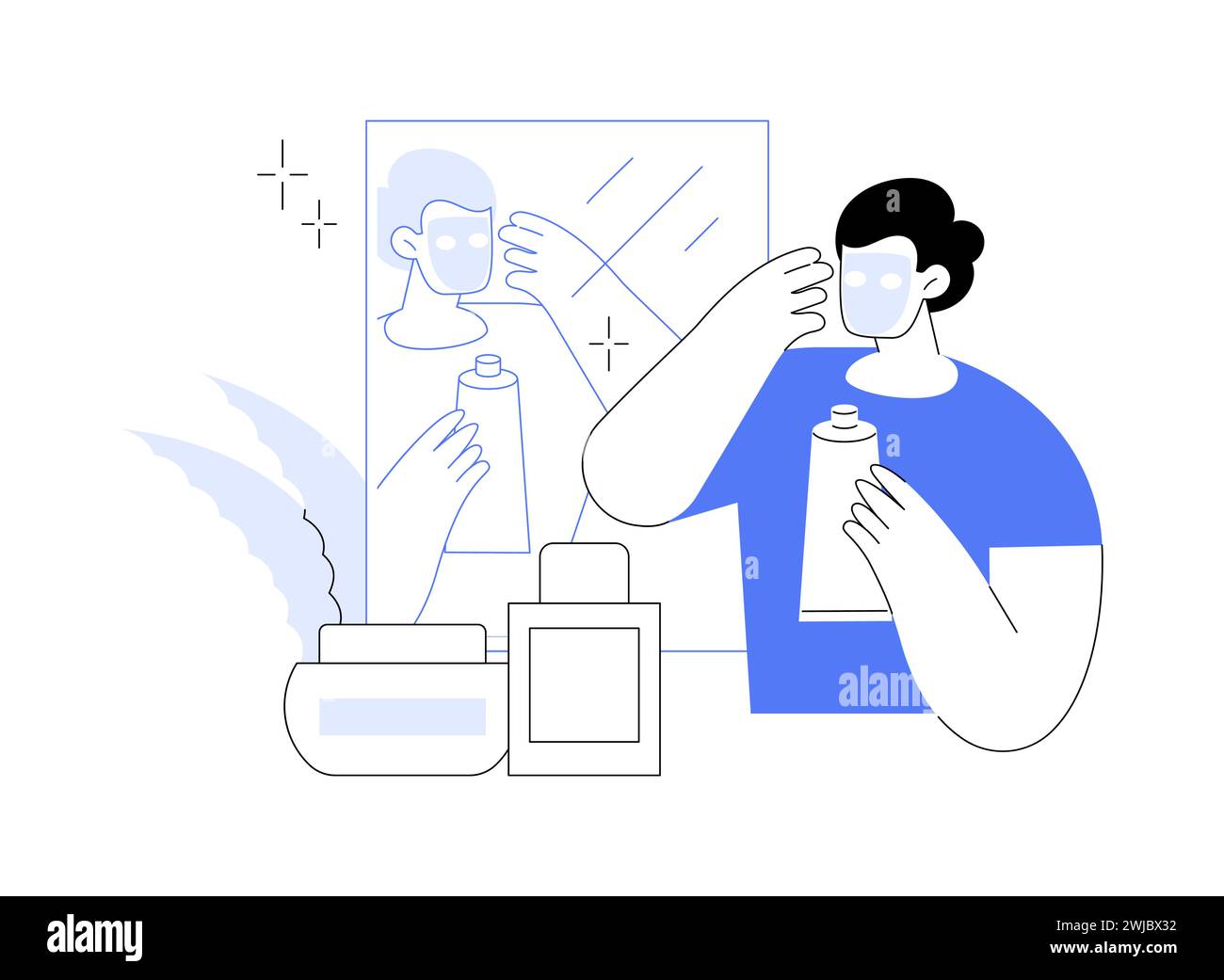 Skin treatment isolated cartoon vector illustrations Stock Vector Image ...