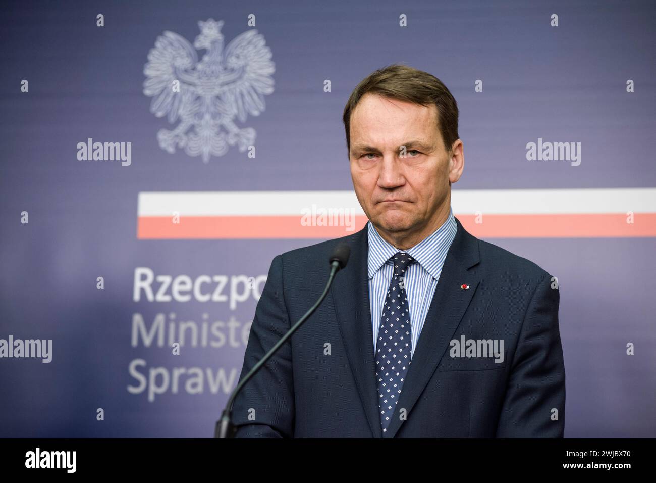 Warsaw, Poland. 14th Feb, 2024. Polish Foreign Minister Radoslaw ...