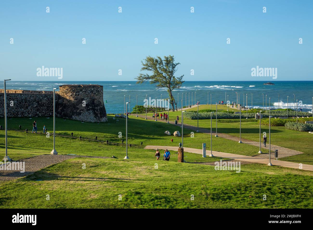 Fort San Felipe in La Puntilla Park overlooking the Atlantic Ocean ...