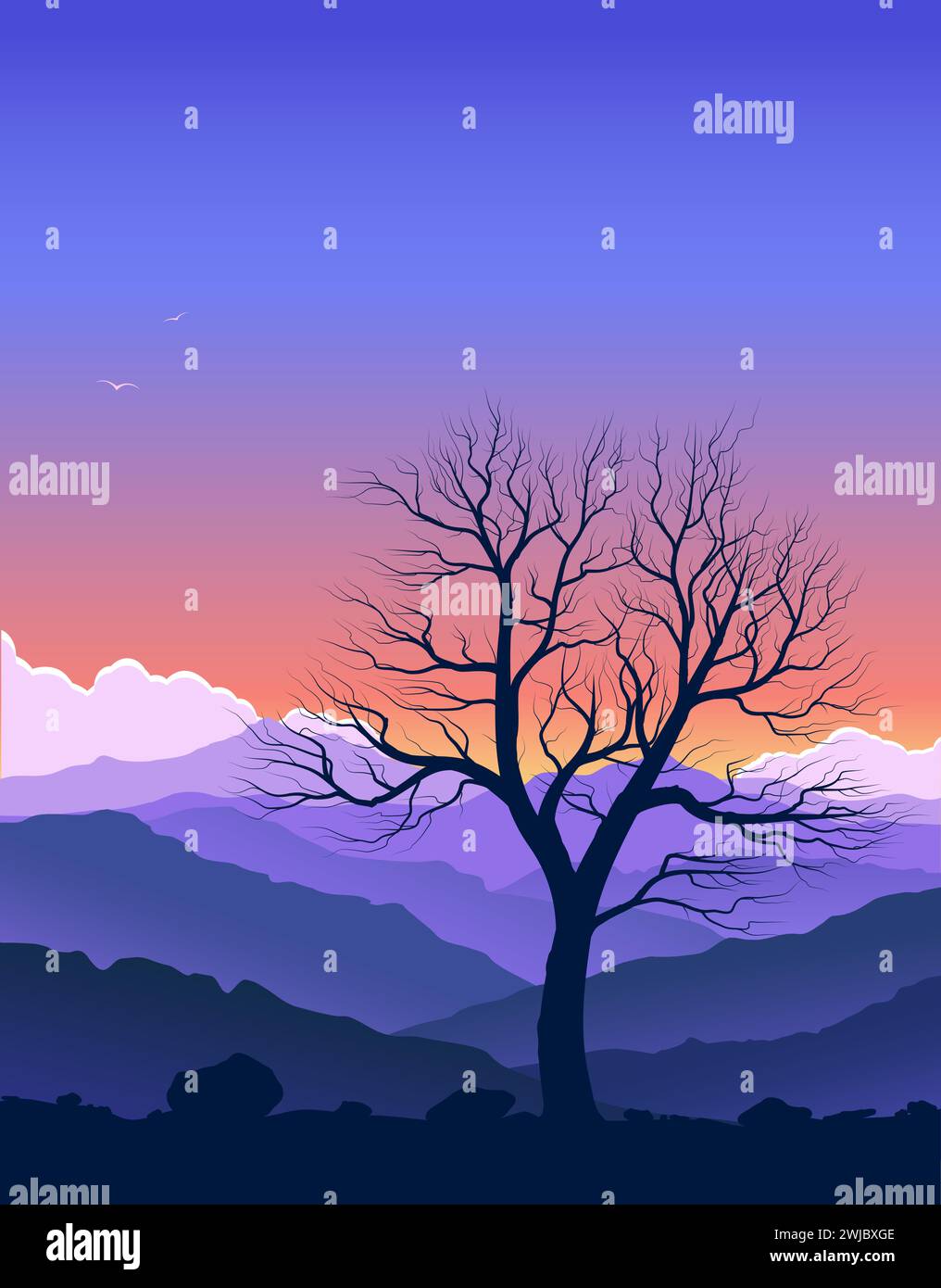 Purple mountain violet Stock Vector Images - Alamy