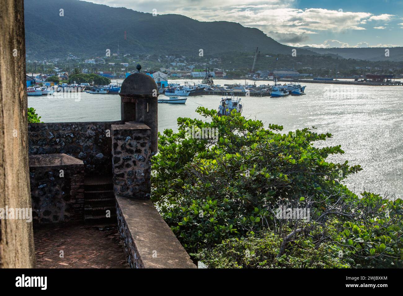 A Spanish guerite or sentry box at Fortaleza San Felipe, now a museum ...