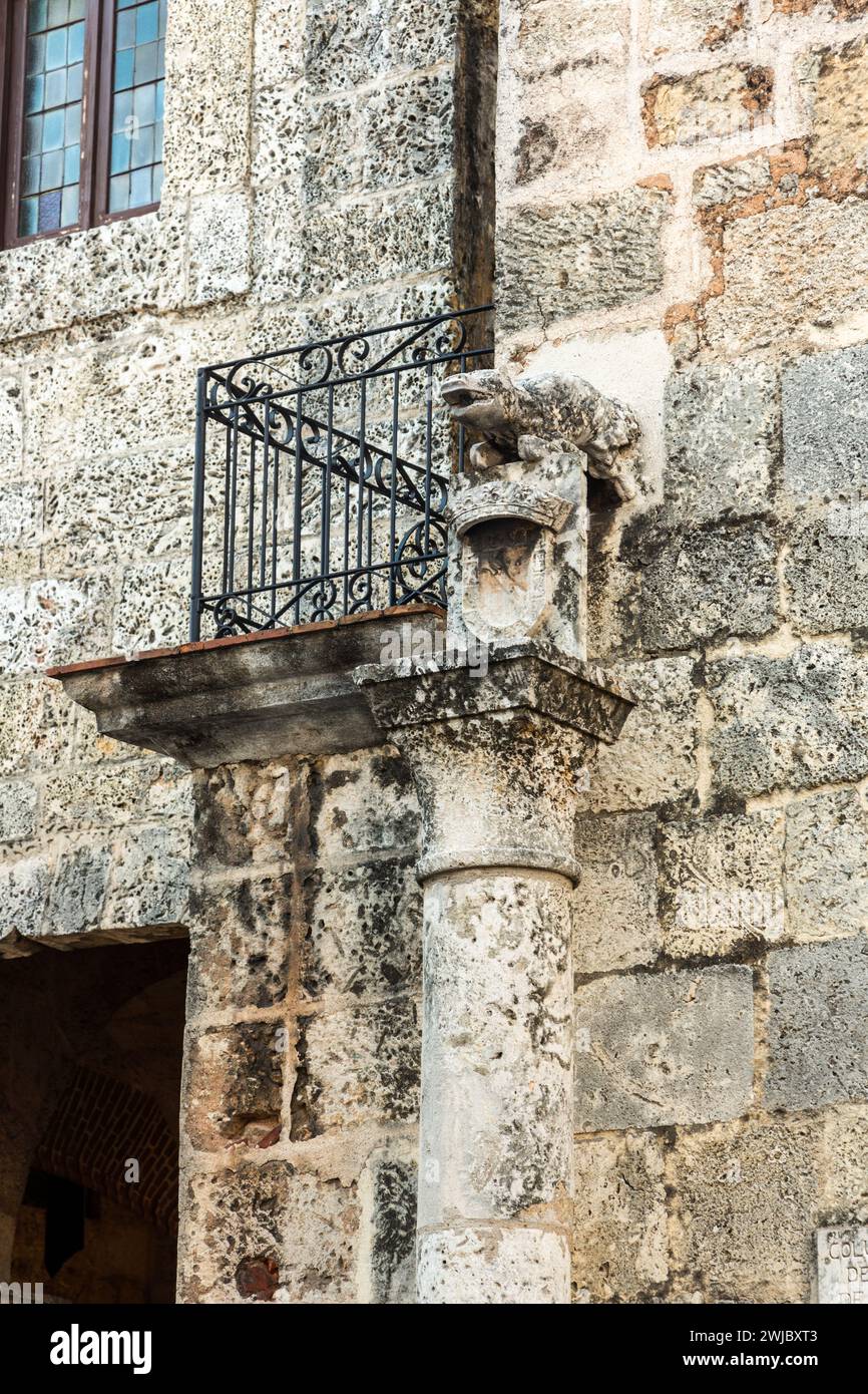 Carved stone gargoyle on the historic House of the Jesuits in the ...