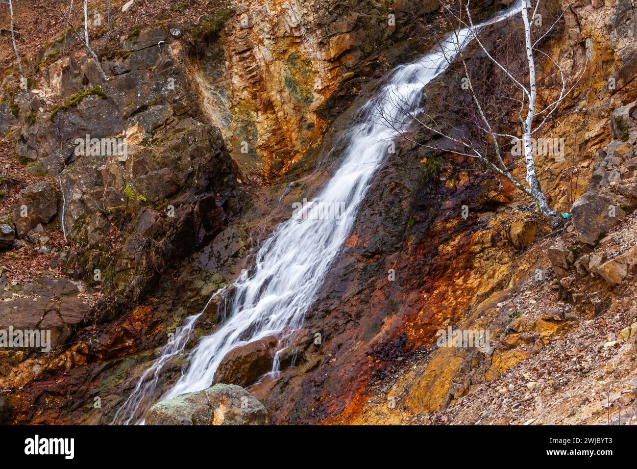 Scenic waterfall in slow motion flow, natural Stock Photo - Alamy