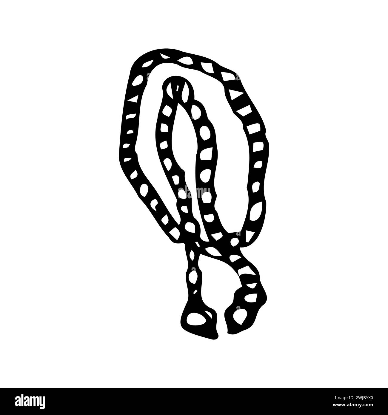 doodle sketch of chain or lace of jewerly for man or woman. Vector ...