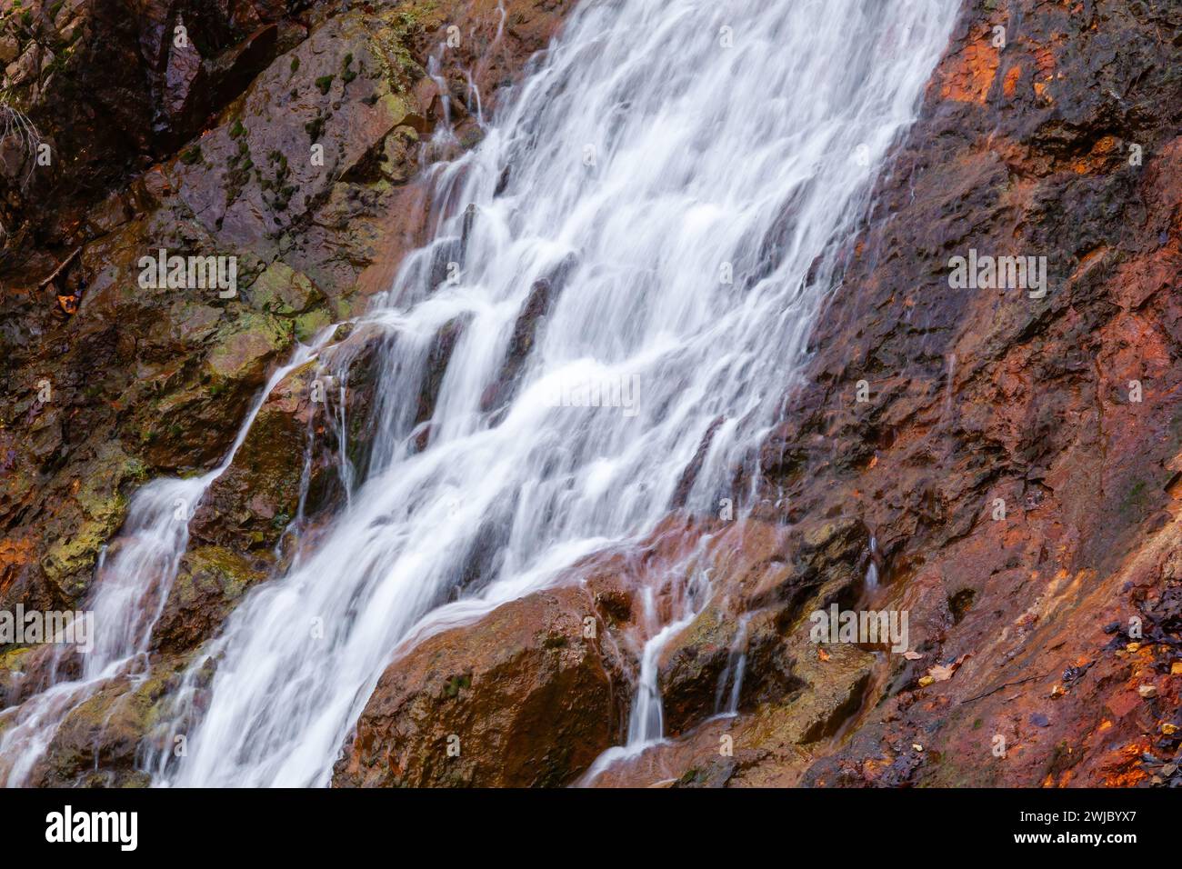 Scenic waterfall in slow motion flow, natural Stock Photo - Alamy