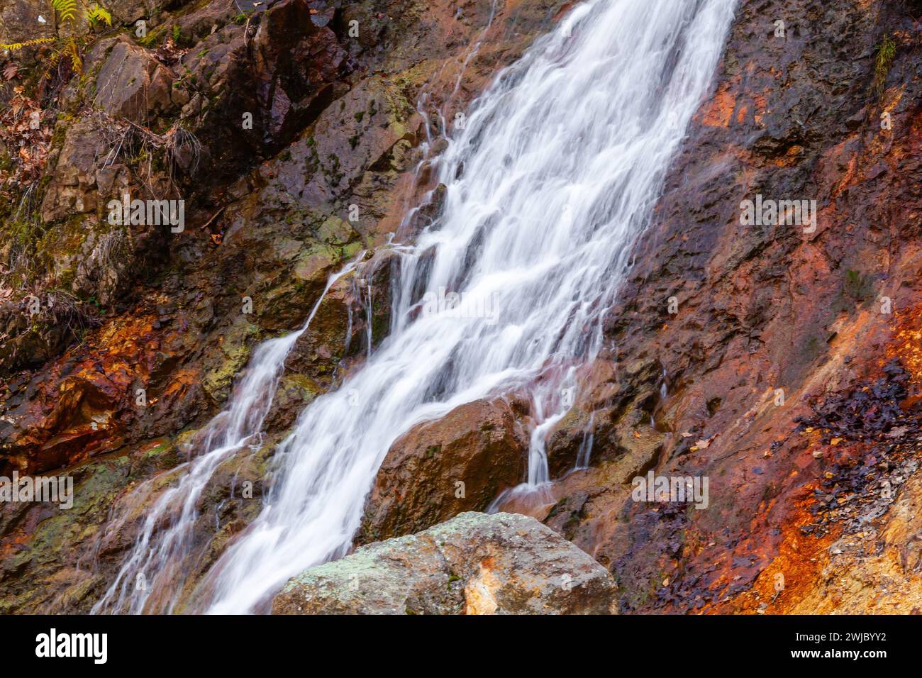 Scenic waterfall in slow motion flow, natural Stock Photo - Alamy