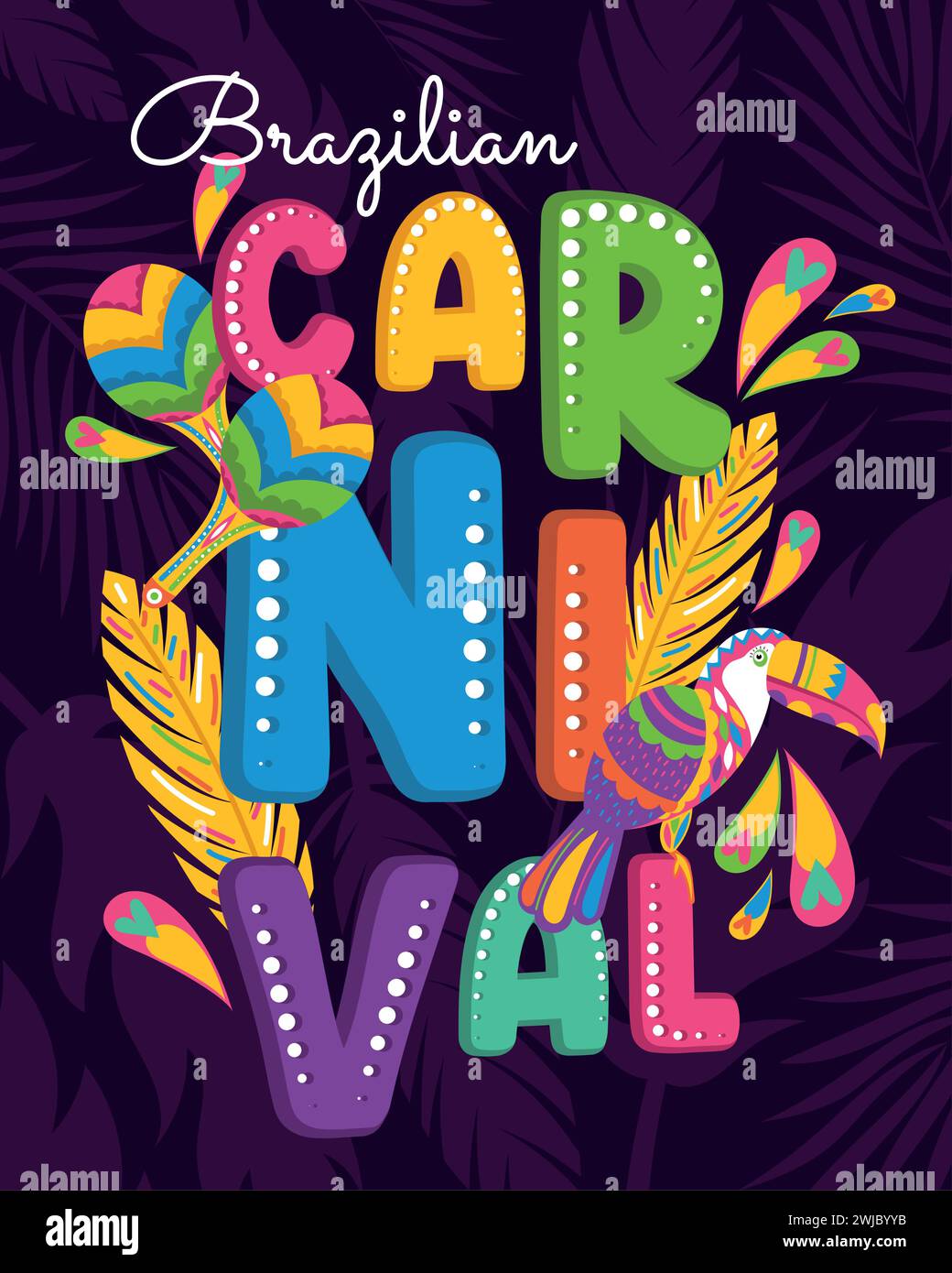 Colored brazilian carnival poster Vector Stock Vector Image & Art - Alamy