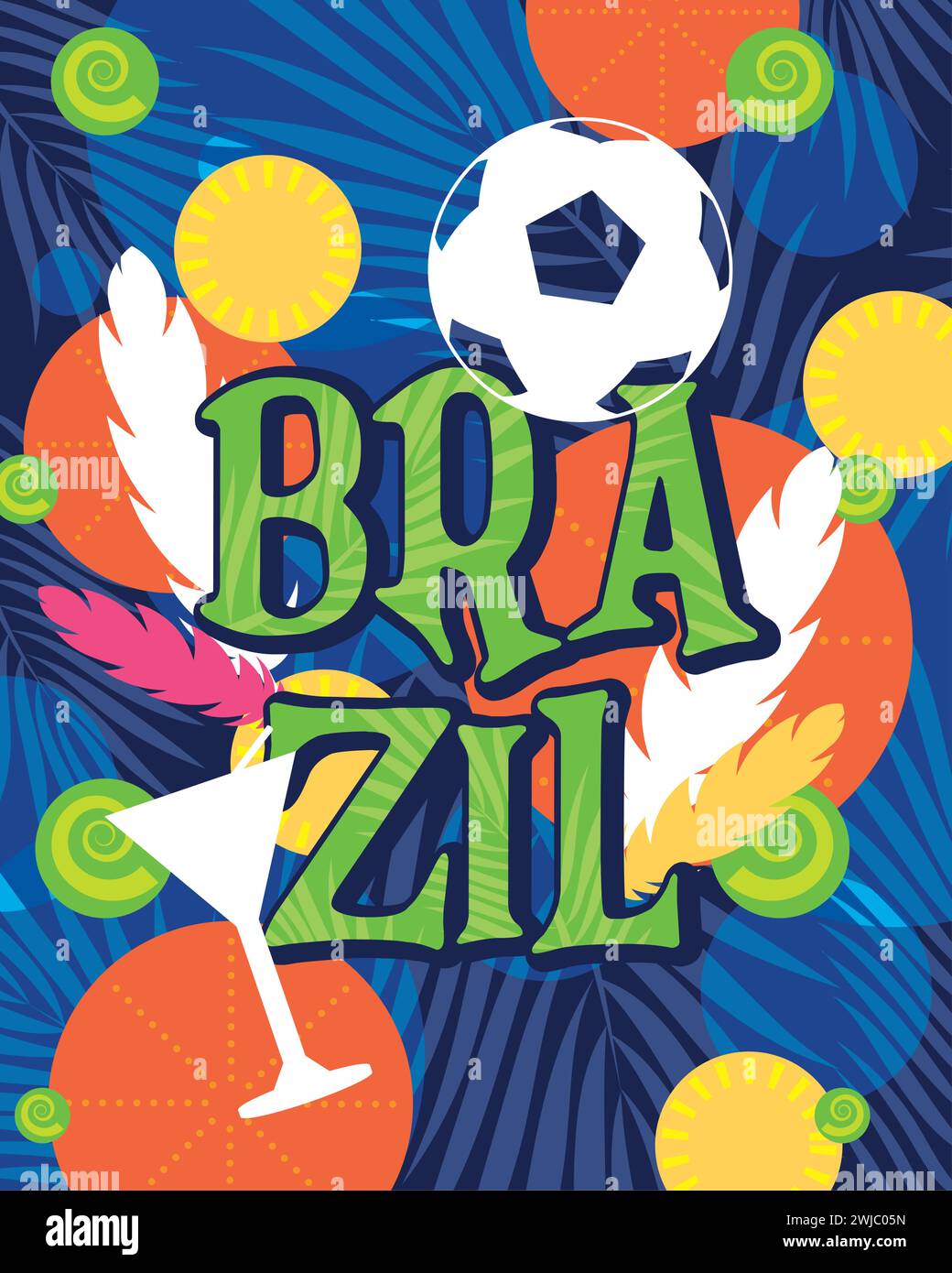Colored tropical Brazil poster Vector Stock Vector Image & Art - Alamy