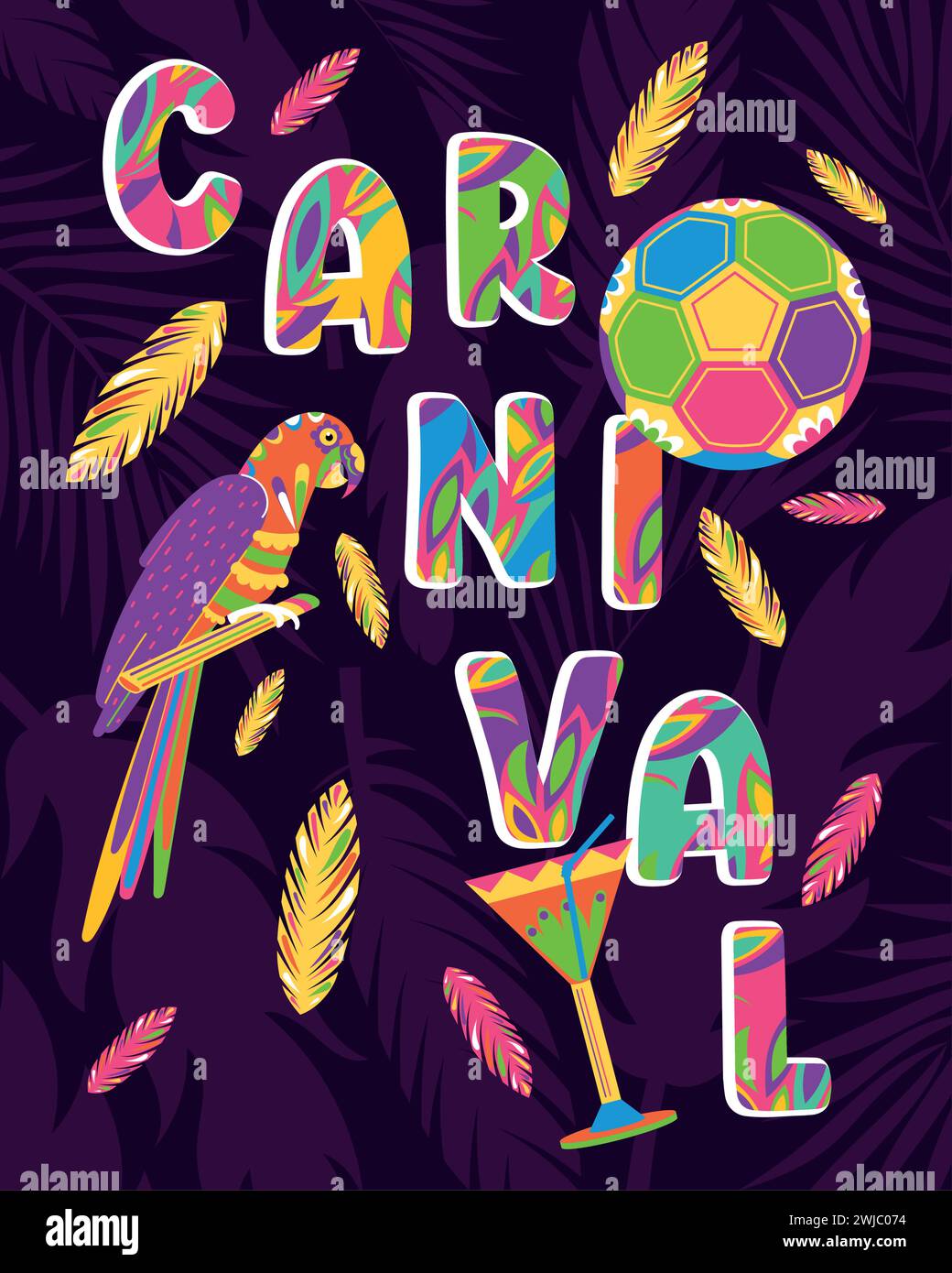 Colored brazilian carnival poster Vector Stock Vector Image & Art - Alamy