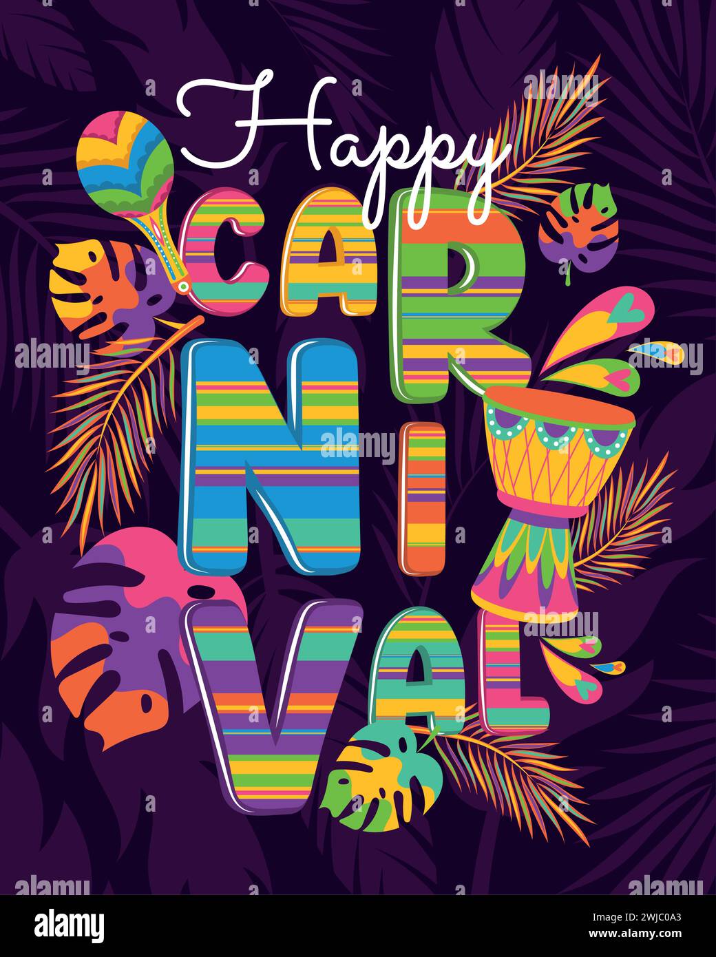 Colored brazilian carnival poster Vector Stock Vector Image & Art - Alamy