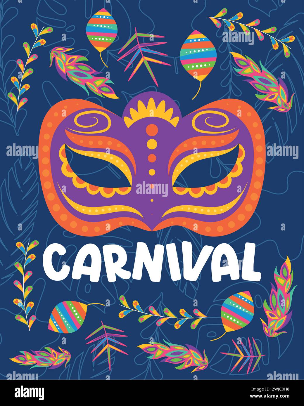 Colored brazilian carnival poster Vector Stock Vector Image & Art - Alamy