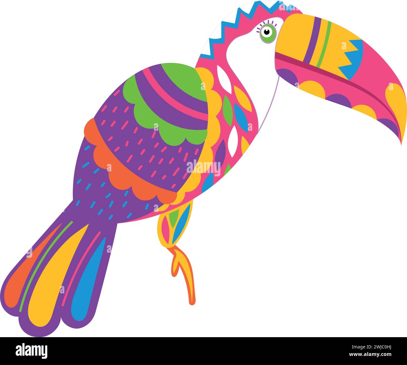 Colored toucan Tropical brazilian bird Vector Stock Vector Image & Art ...