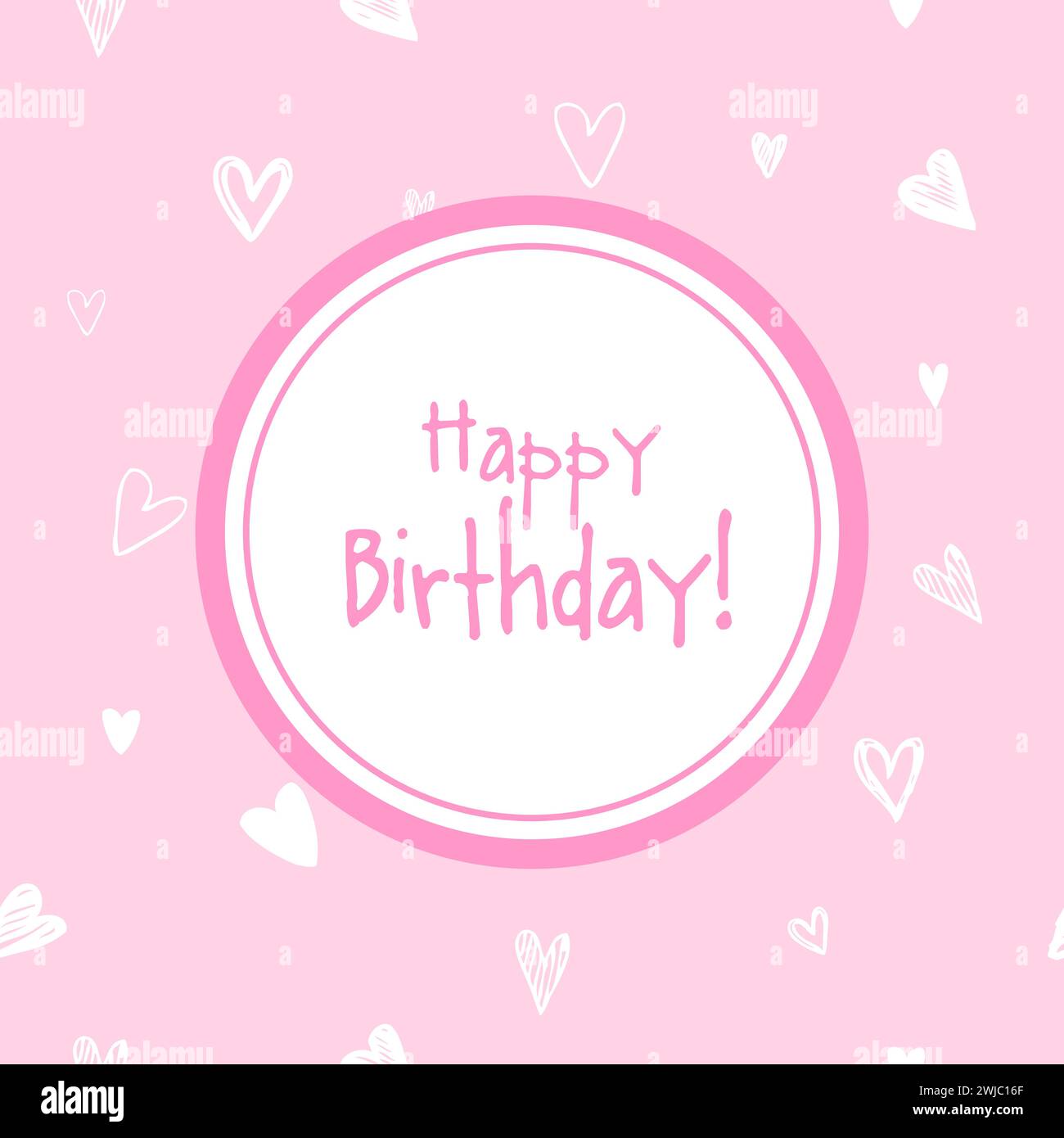 Pink Birthday card. Greeting card Stock Vector Image & Art - Alamy