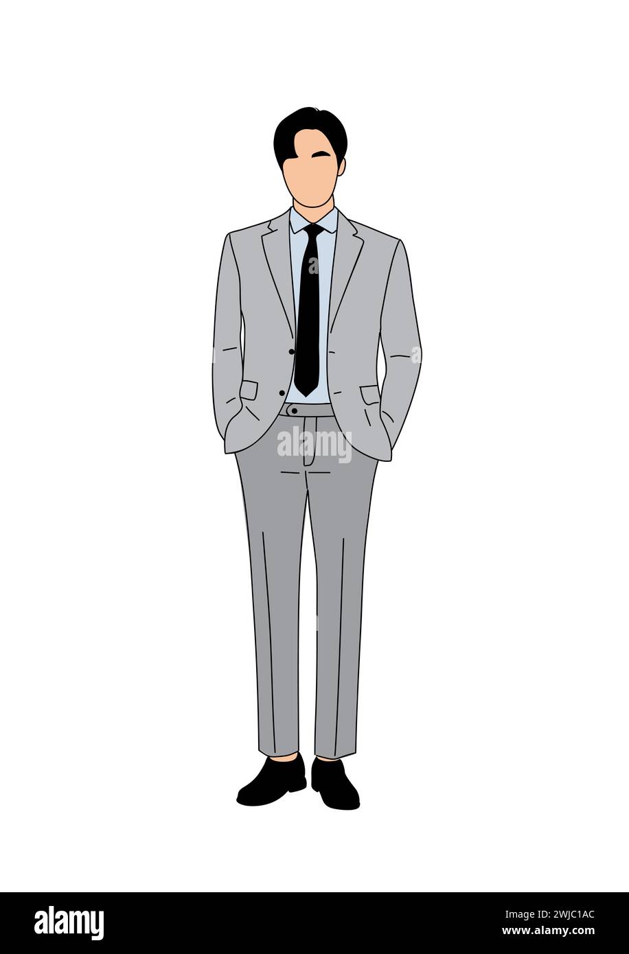 Business man standing in formal suit isolated Stock Vector Image & Art ...