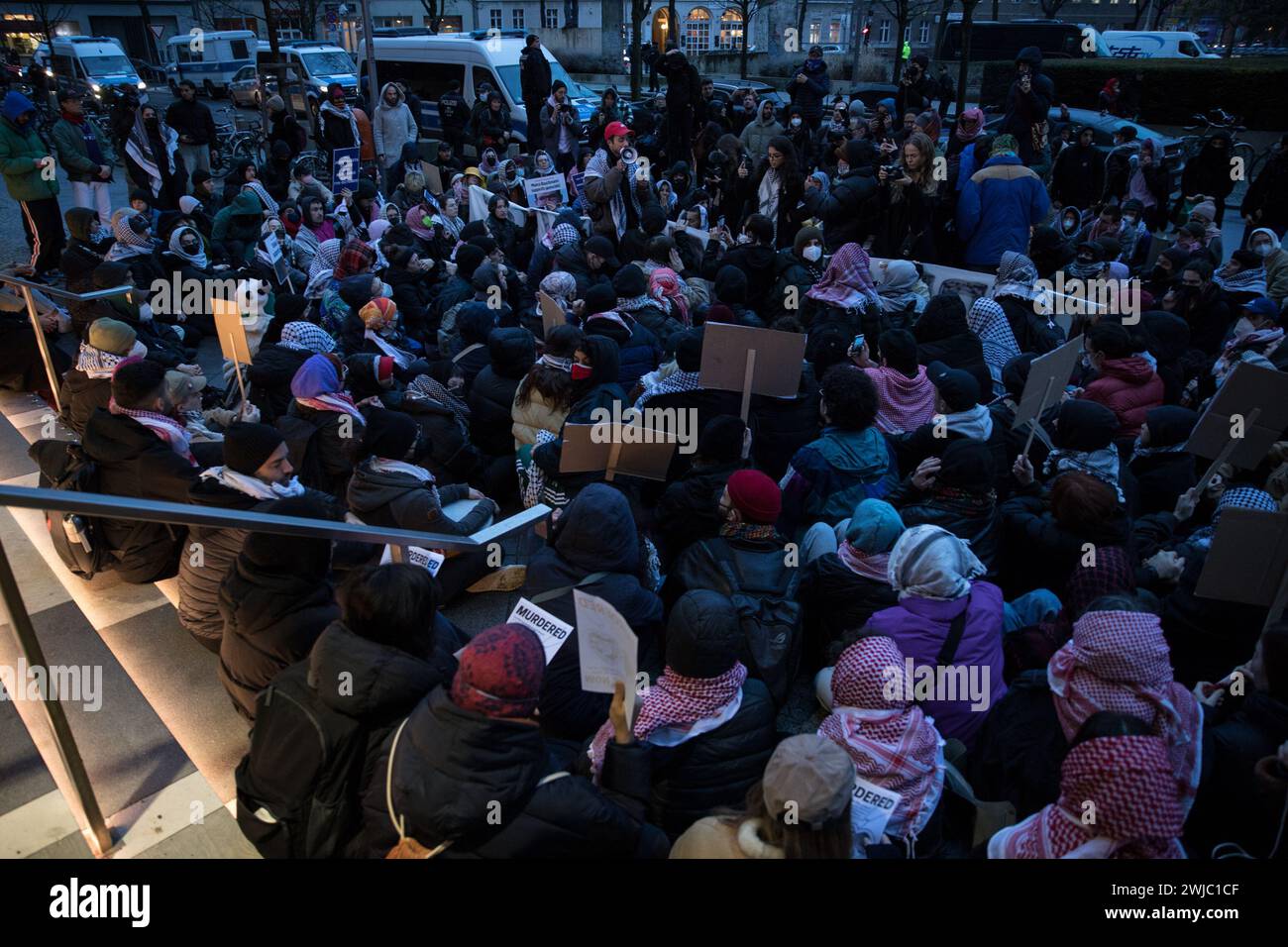Berlin, Germany. 14th Feb, 2024. In a dramatic escalation of protest ...