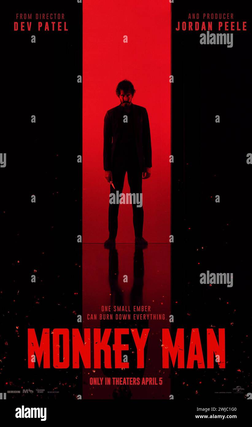 MONKEY MAN, poster, Dev Patel, 2024. © Universal Pictures /Courtesy ...