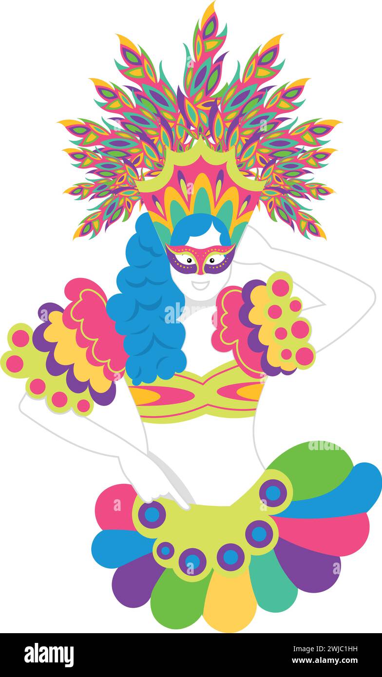 Cute garota Traditional brazilian dancer cartoon Vector Stock Vector ...
