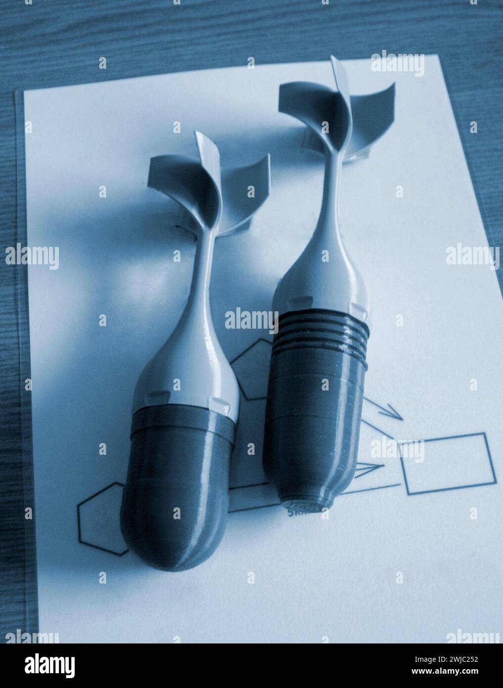 Prototype model of rocket bomb tip printed on 3D printer. Small models ...