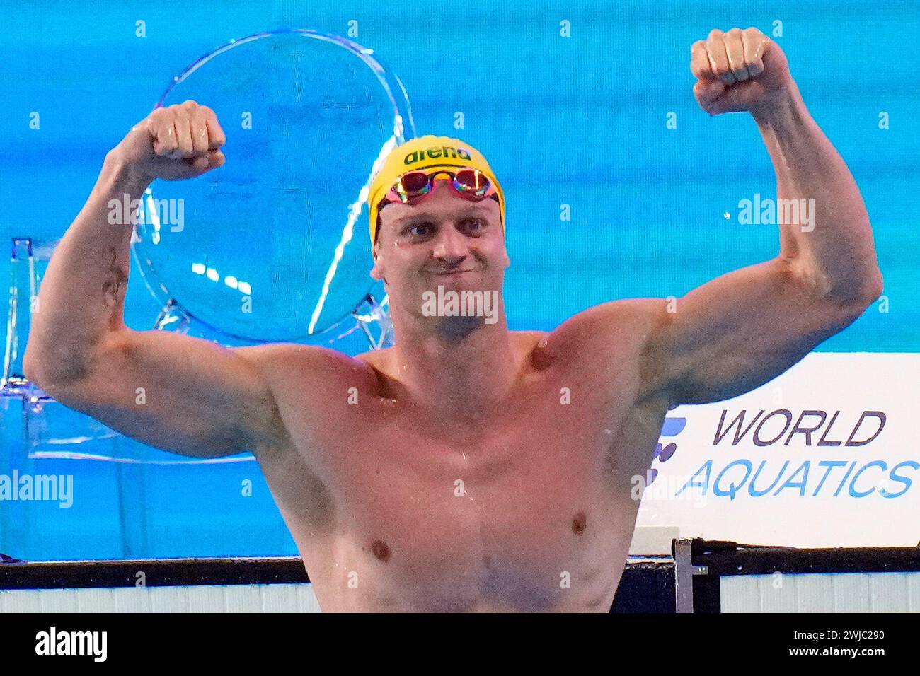 Sam Williamson of Australia celebrates after winning the men's 50m ...