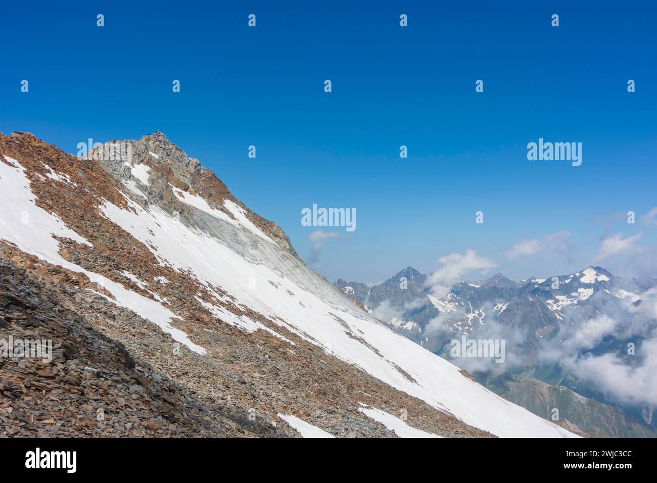 summit Wilder Freiger, summit cross Stubaier Alpen Stubai Alps ...