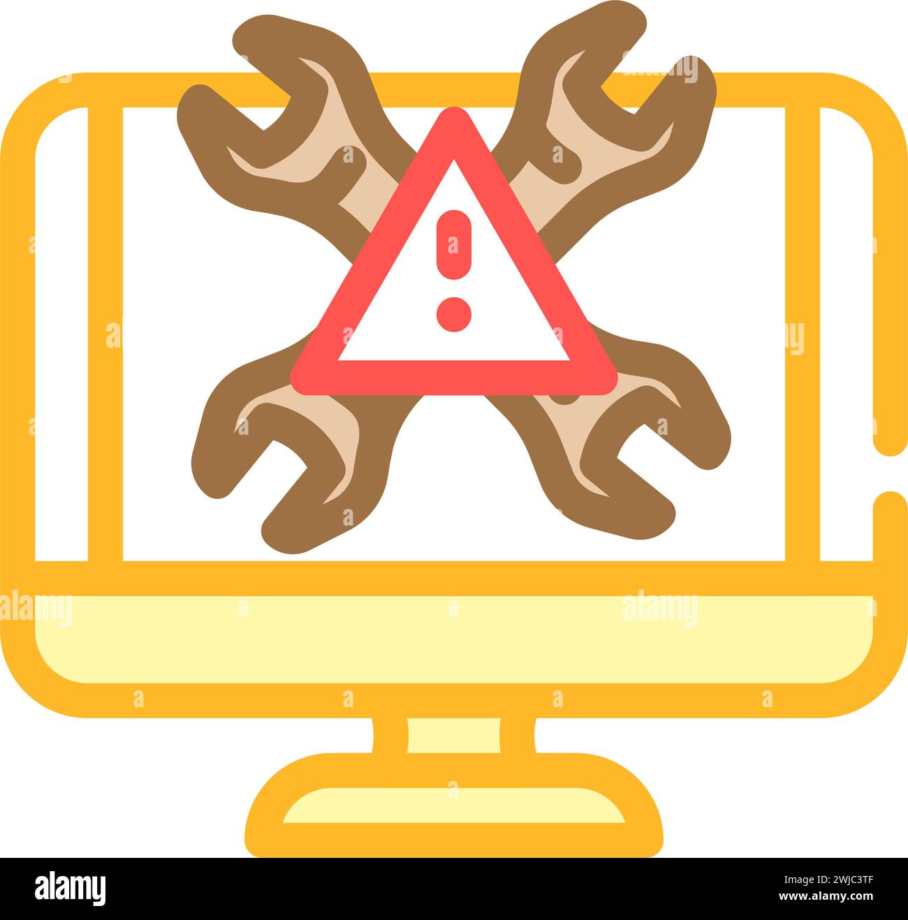 troubleshooting pc repair computer color icon vector illustration Stock ...