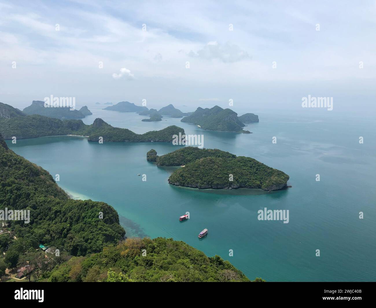 Aerial view of boats and islands from above Stock Photo - Alamy