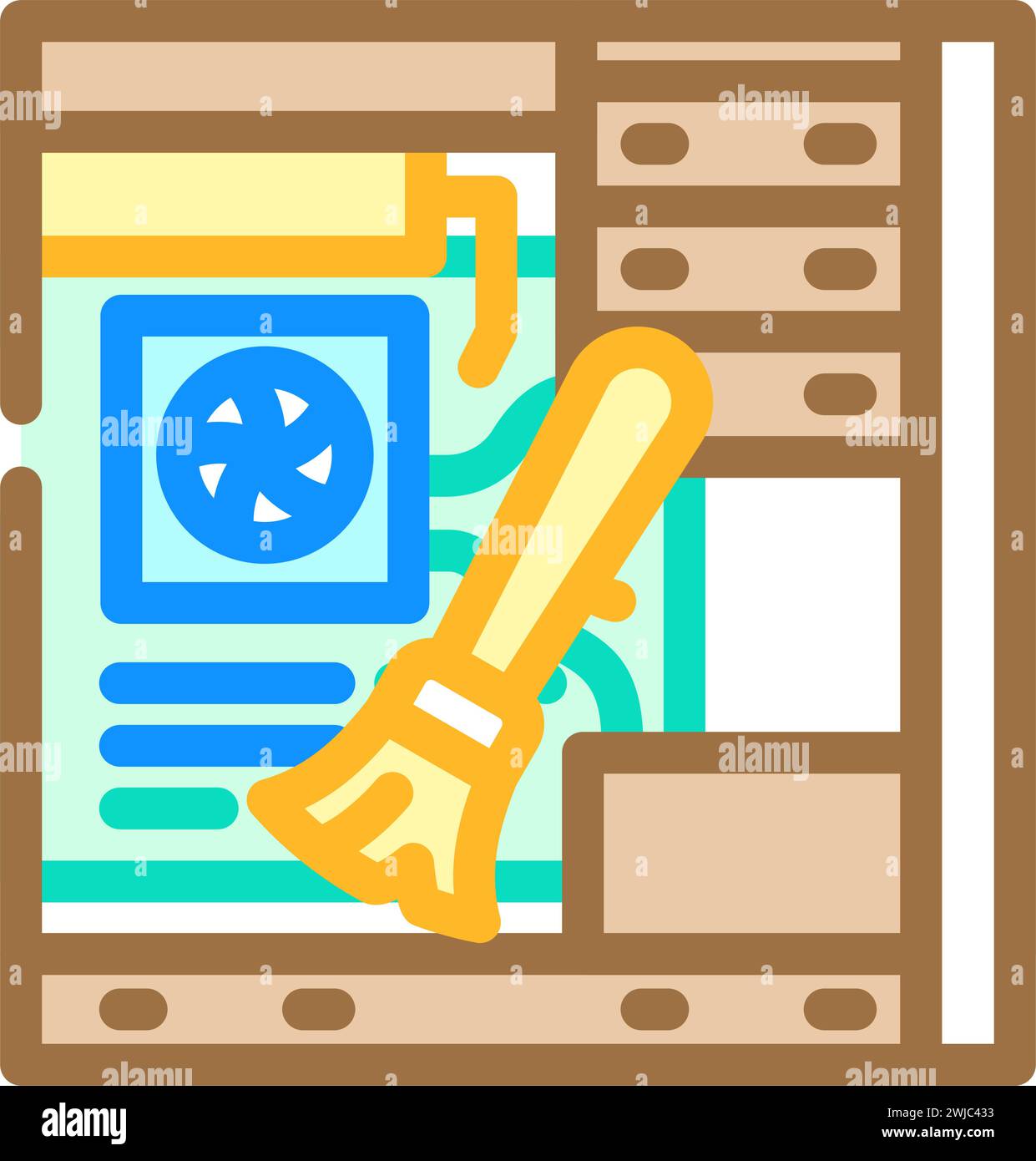 pc cleaning repair computer color icon vector illustration Stock Vector ...