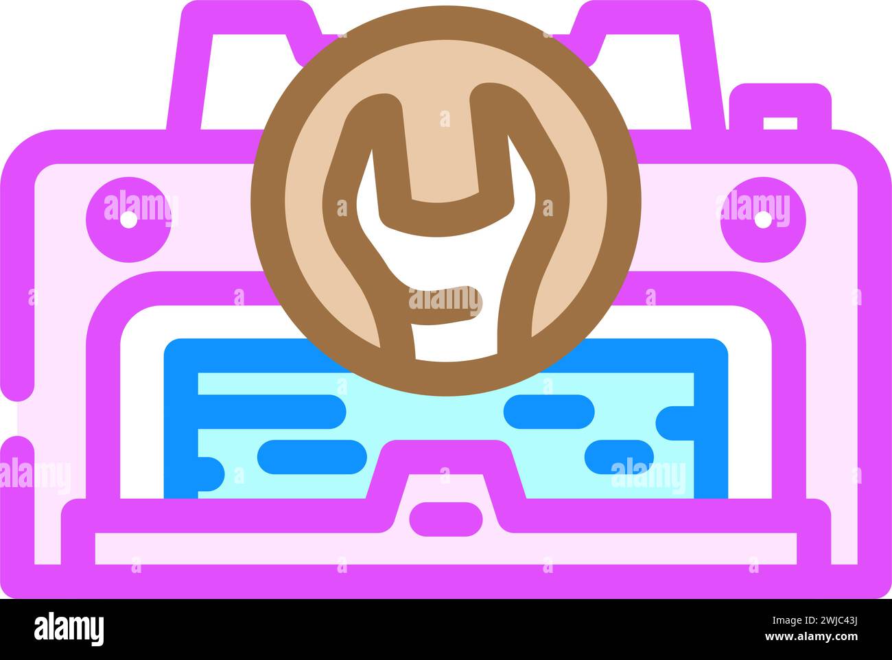 printer fixing repair computer color icon vector illustration Stock ...