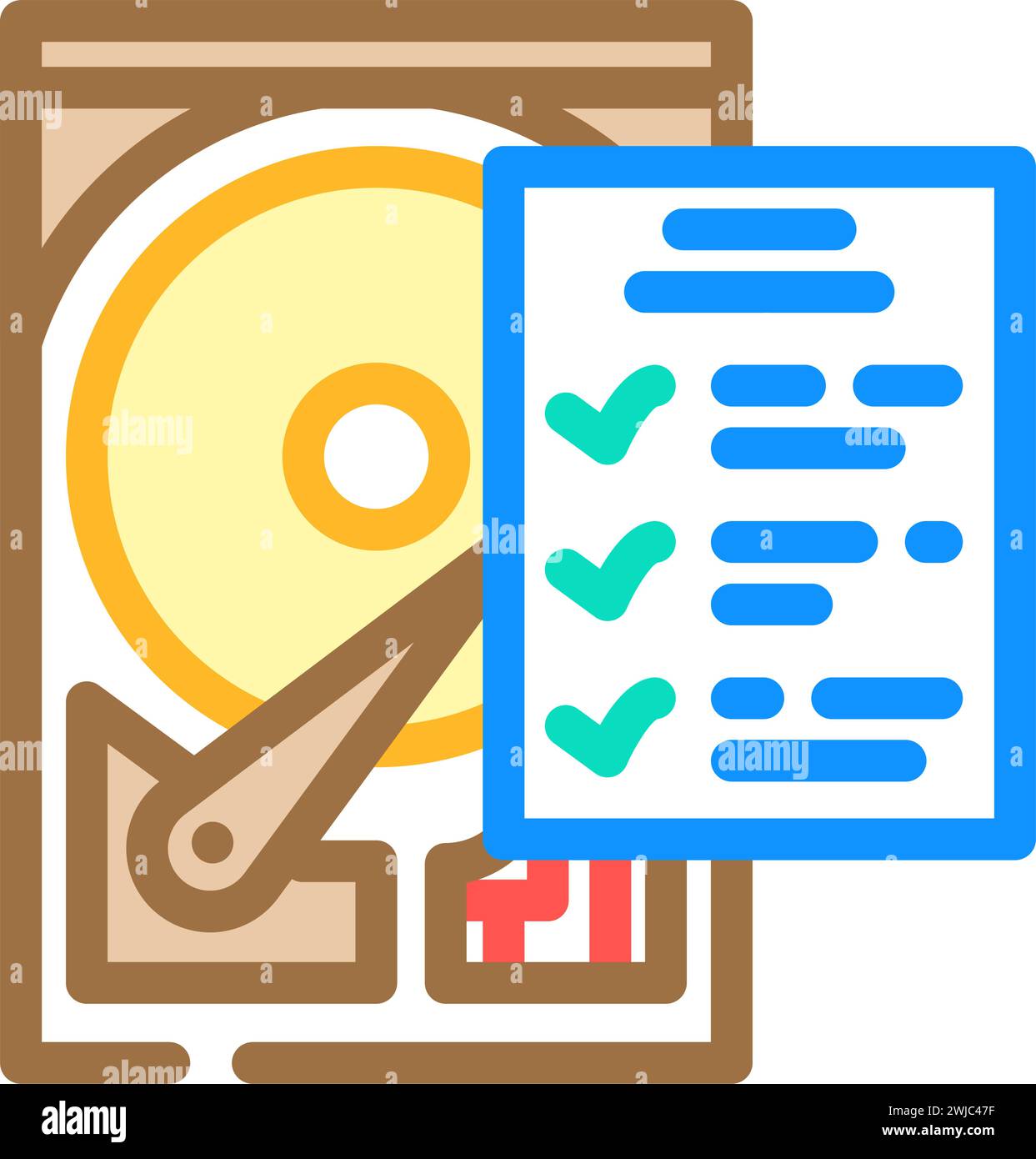 hard drive check repair computer color icon vector illustration Stock ...