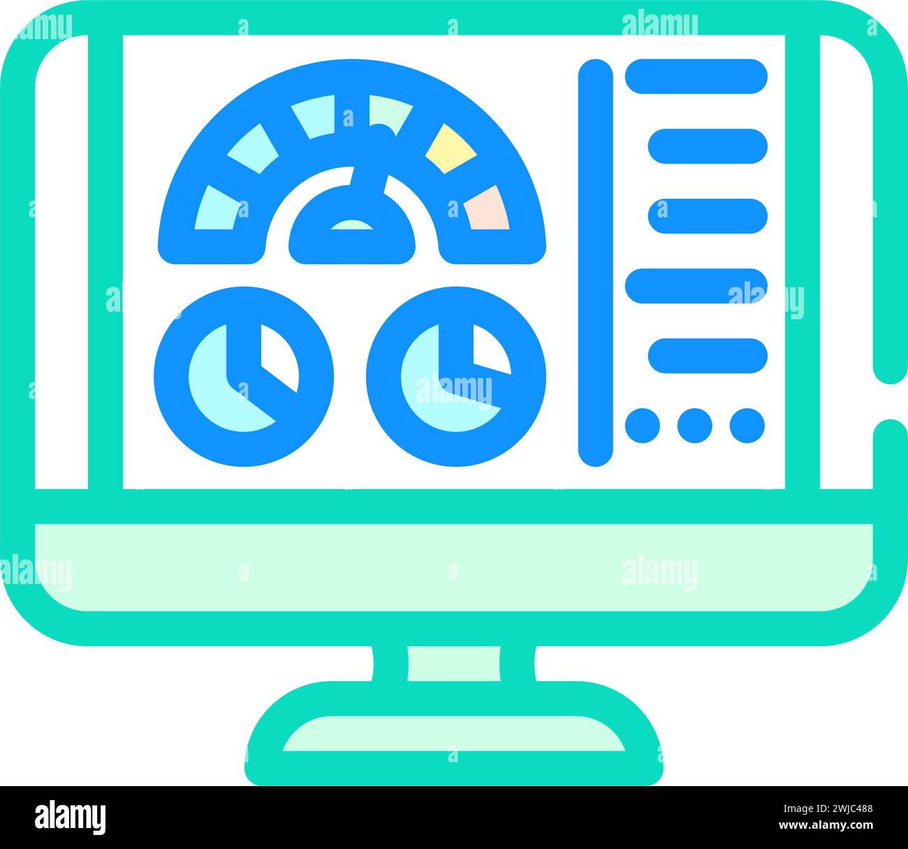 pc optimization repair computer color icon vector illustration Stock ...