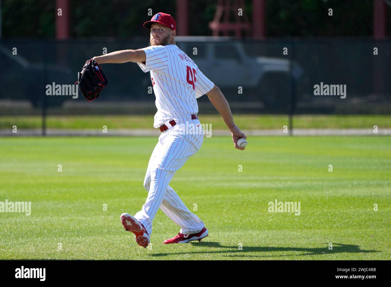 Philadelphia Phillies pitcher Zack Wheeler throws during a baseball ...