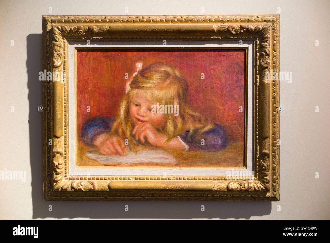 Coco reading by Pierre Auguste Renoir, painting on display at his ...