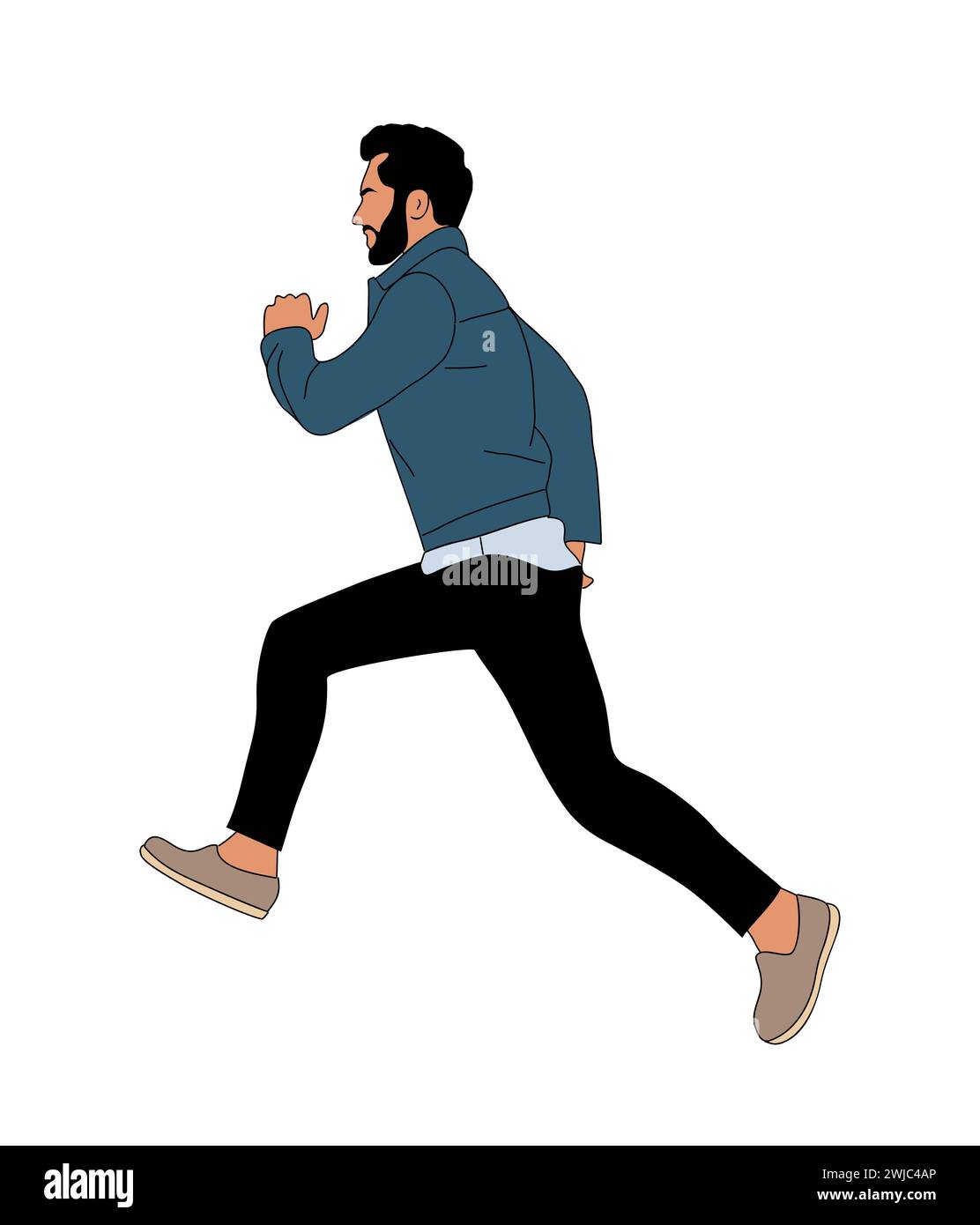 Business man running vector isolated on white Stock Vector Image & Art ...