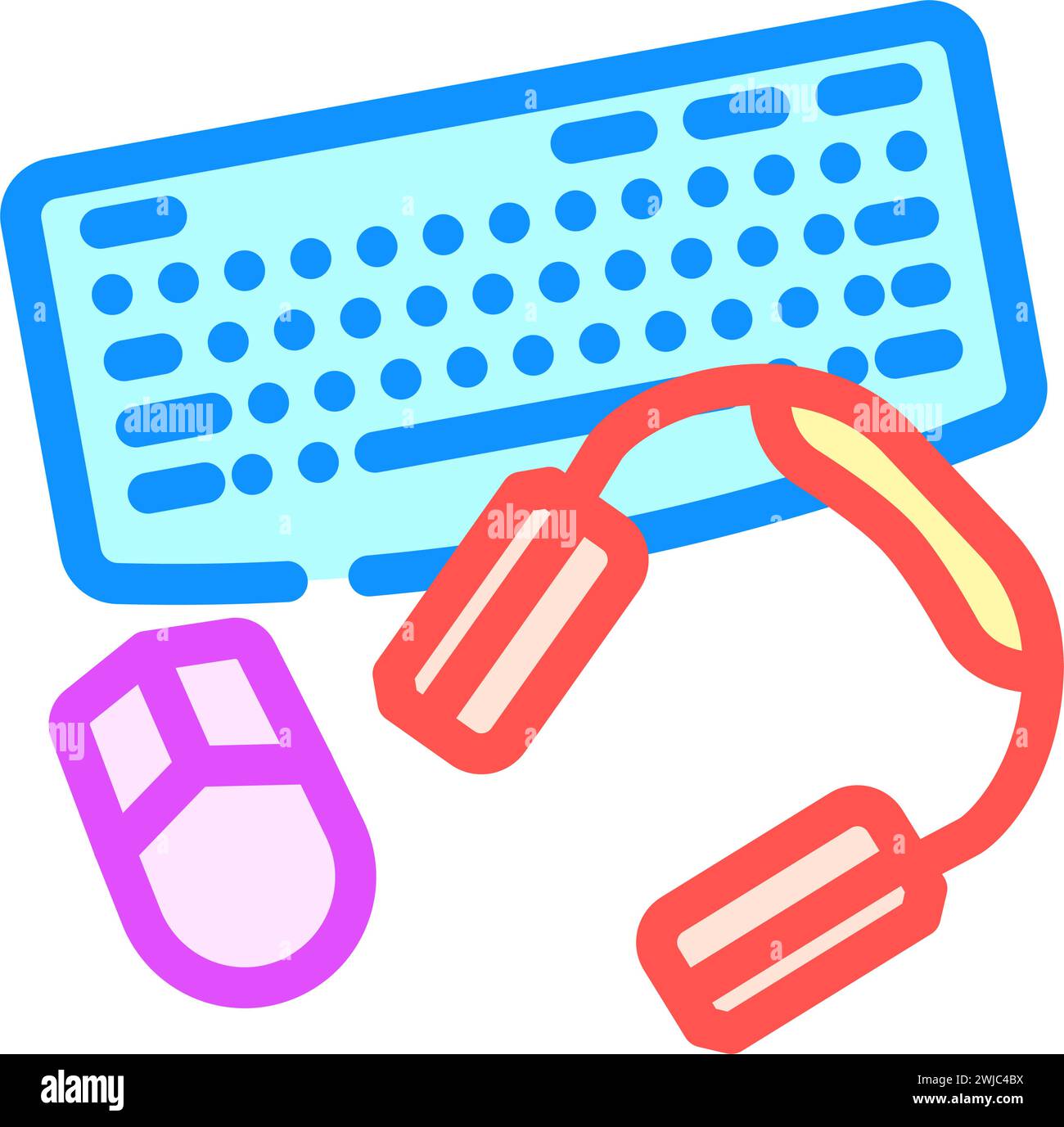 peripheral setup repair computer color icon vector illustration Stock ...