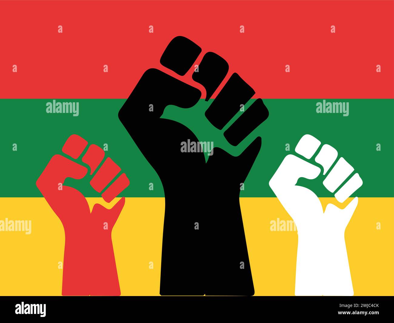 Black History Month protest showcasing unity banner Stock Vector Image ...