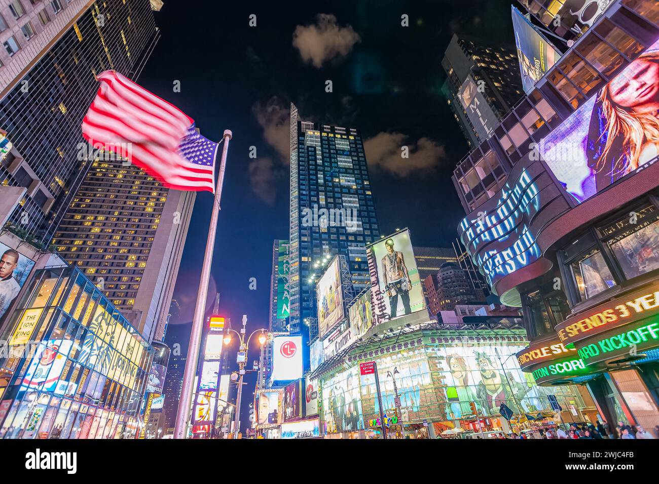 The American flag at Times Square, New York, USA Stock Photo - Alamy
