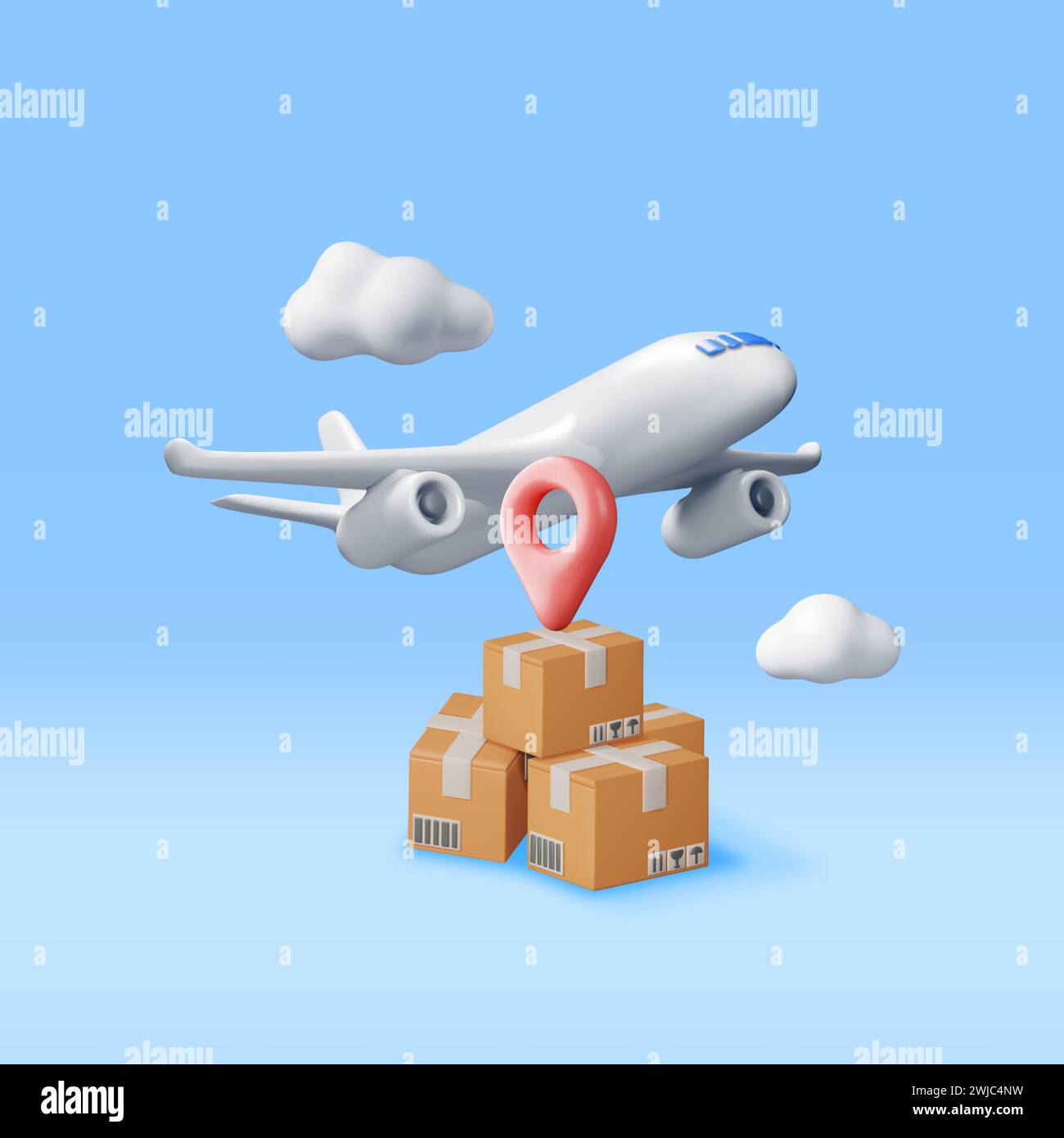 3D Delivery Airplane and Cardboard Boxes Stock Vector Image & Art - Alamy