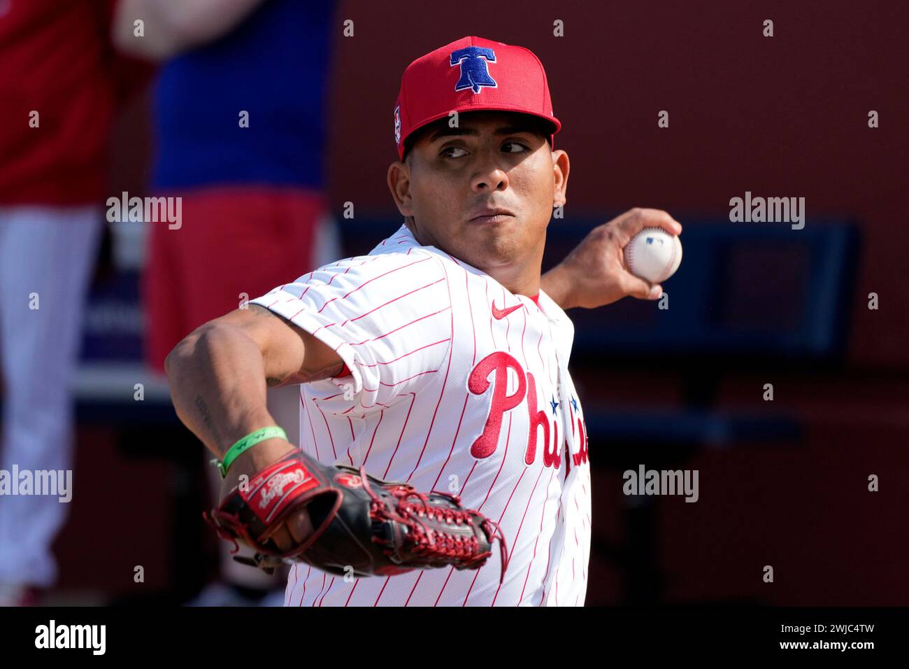 Philadelphia Phillies pitcher Ranger Suarez throws during a baseball ...