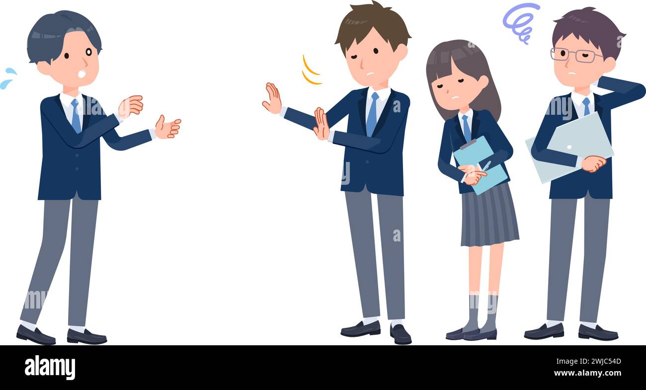 Student whose proposal is rejected. Vector art that is easy to edit ...