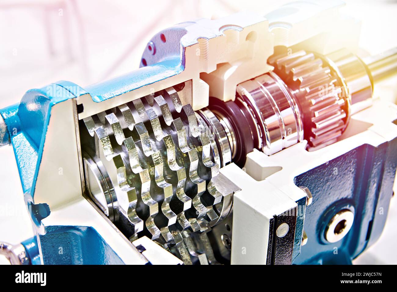 Cross section rotary lobe pump for water pipeline Stock Photo - Alamy