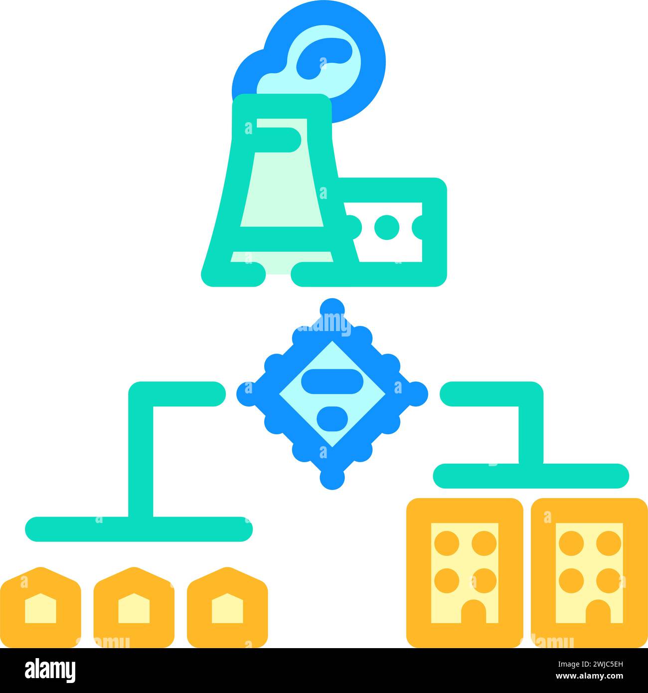 power grid efficient color icon vector illustration Stock Vector Image ...