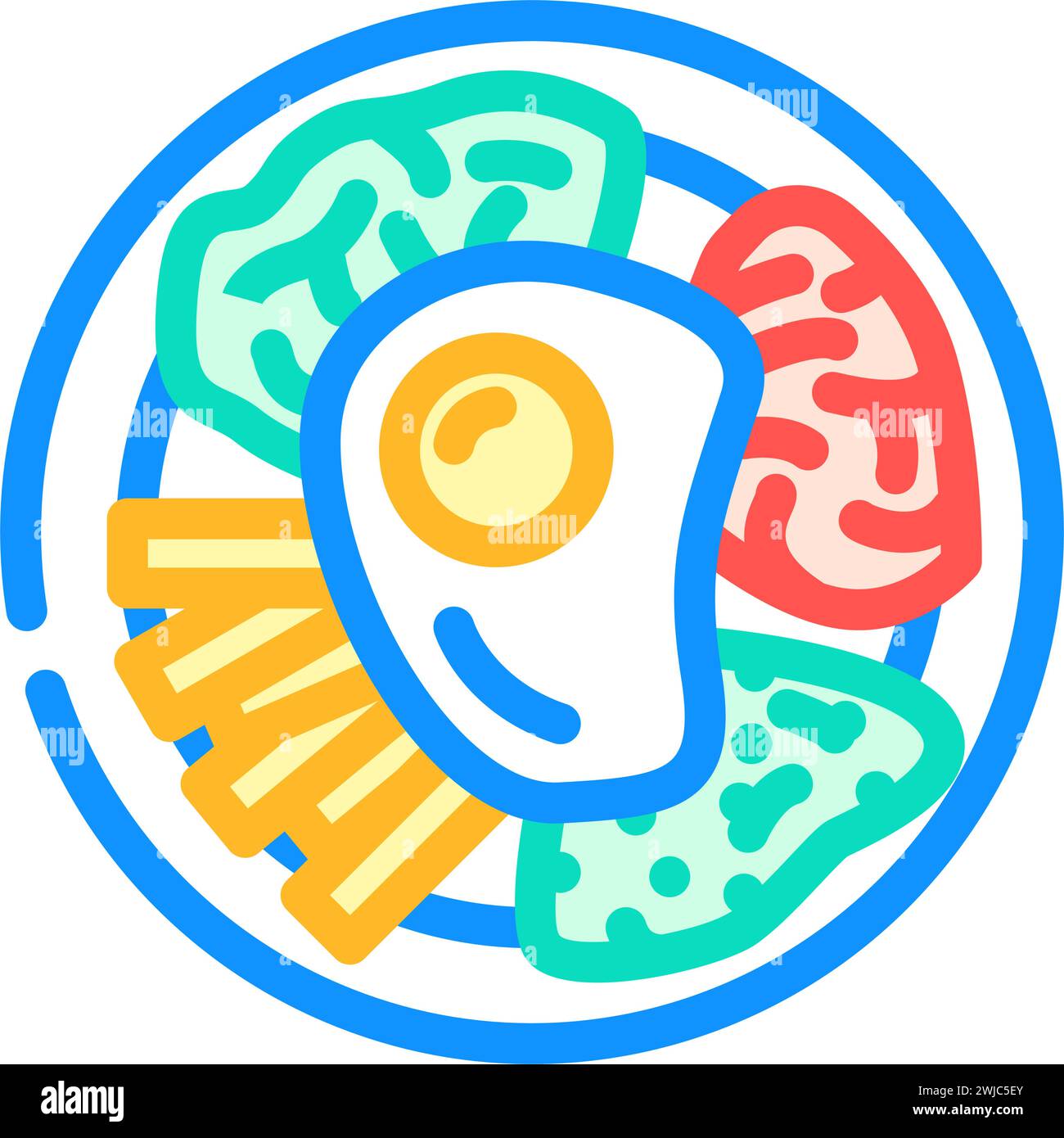 bibimbap dish korean cuisine color icon vector illustration Stock ...